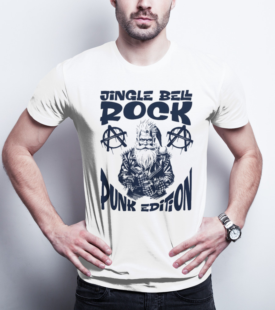 Jingle Bell Rock Punk Edition Anarchy Santa Claus T-Shirt