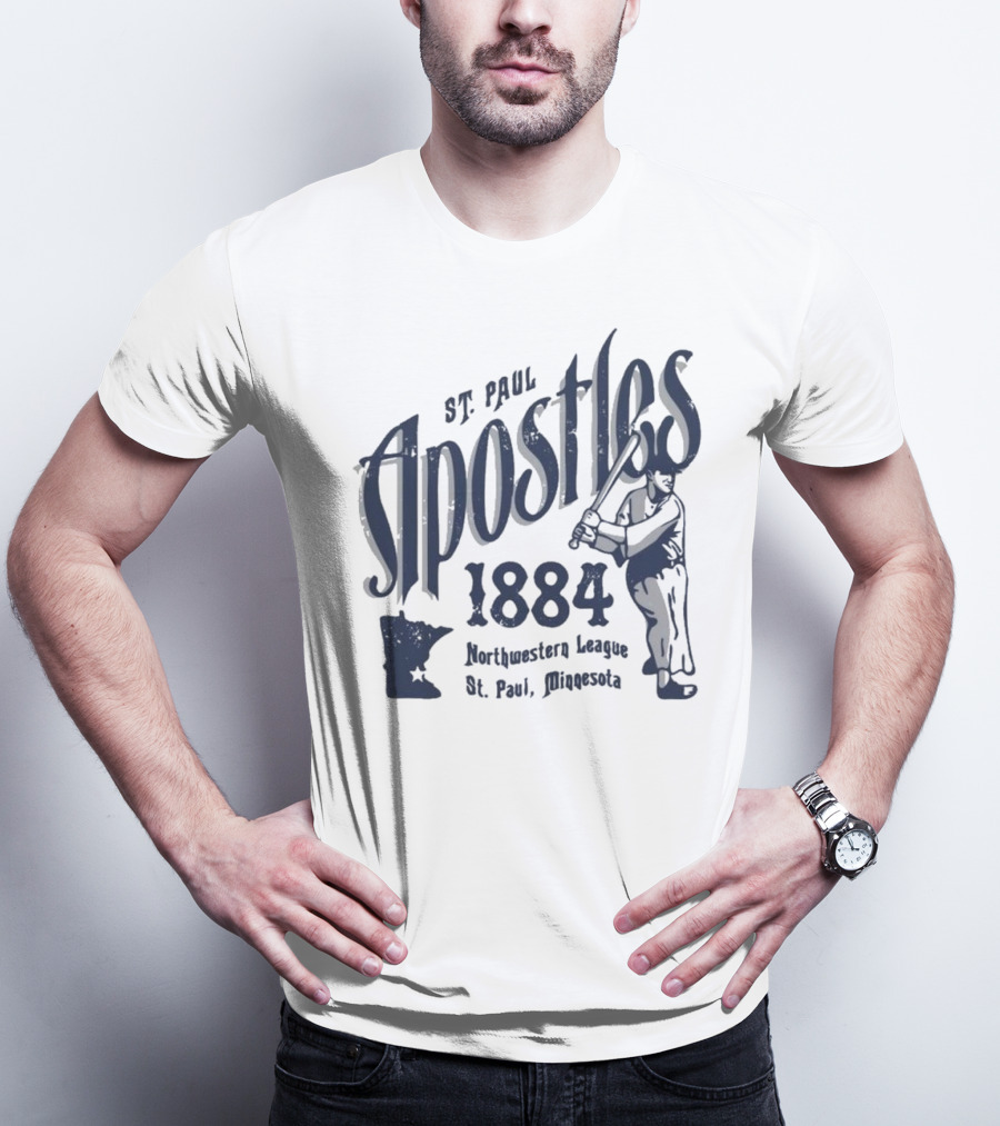 St. Paul Apostles 1884 Northwestern League St. Paul Minnesota Vintage Defunct Baseball Teams T-Shirt