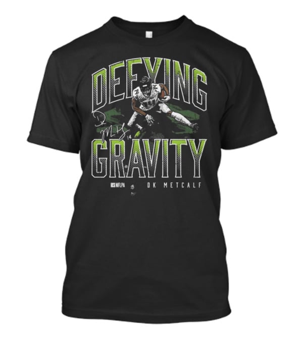 D.K. Metcalf Defying Gravity NFLPA Signature Image T-Shirt