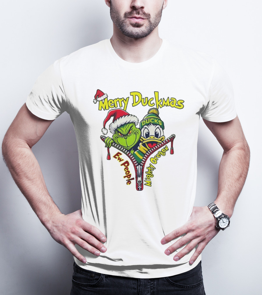 Merry Duckmas Ew People Mighty Oregon Ducks T-Shirt