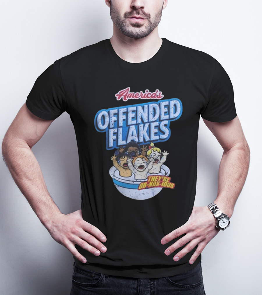 Derek Holland Wearing America's Offended Flakes They're Ob Nox Ious T-Shirt