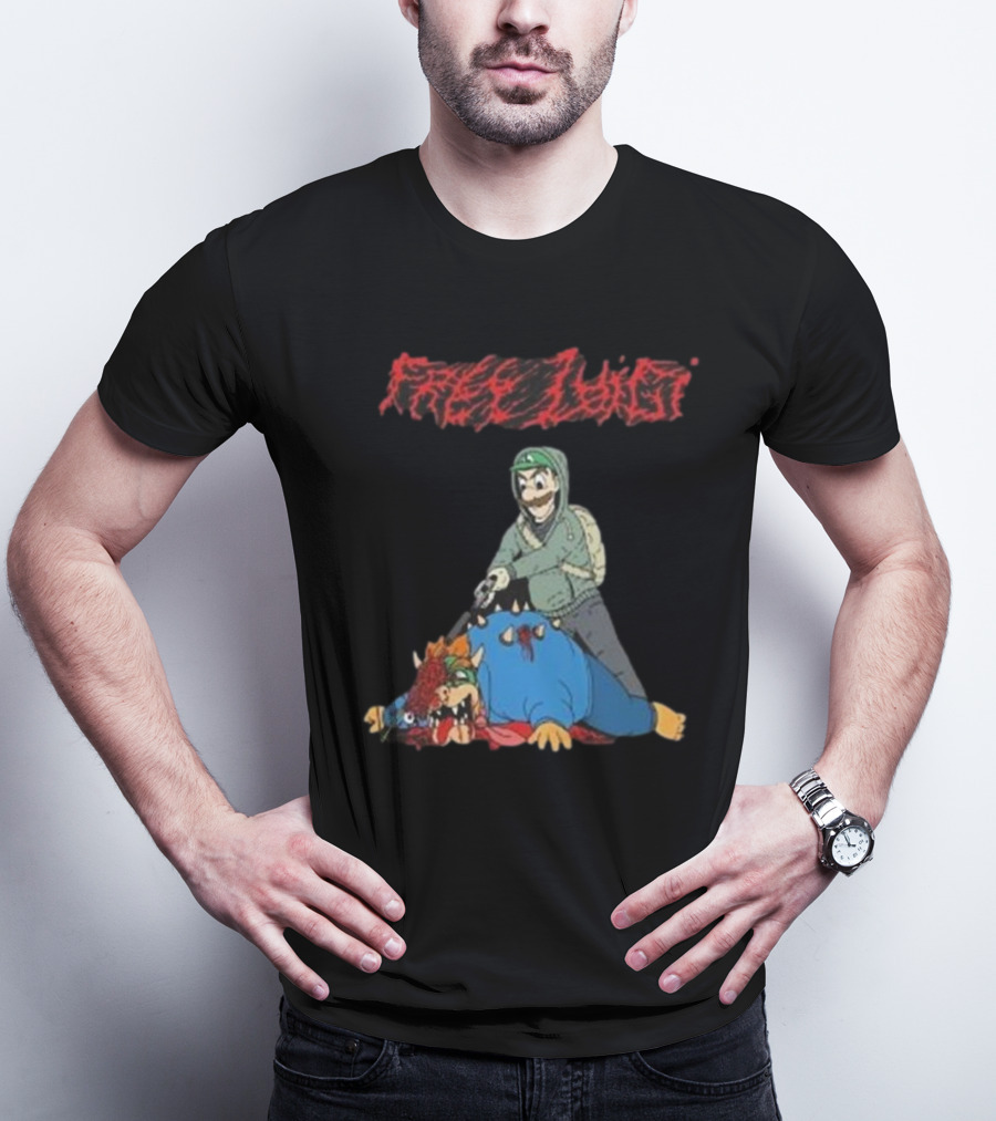 Free Luigi Mangione Sanguisugabogg Controversy Mario T-Shirt