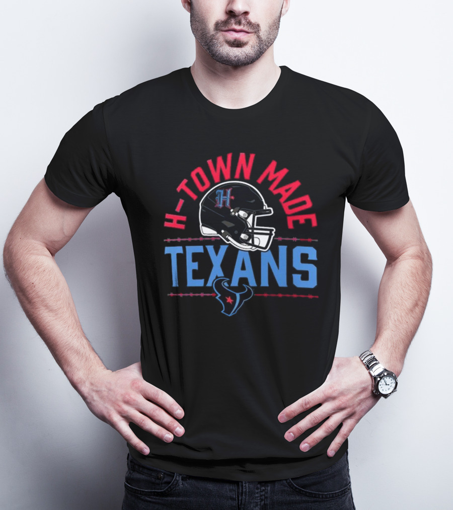 H-Town Made Texans Football Helmet T-Shirt