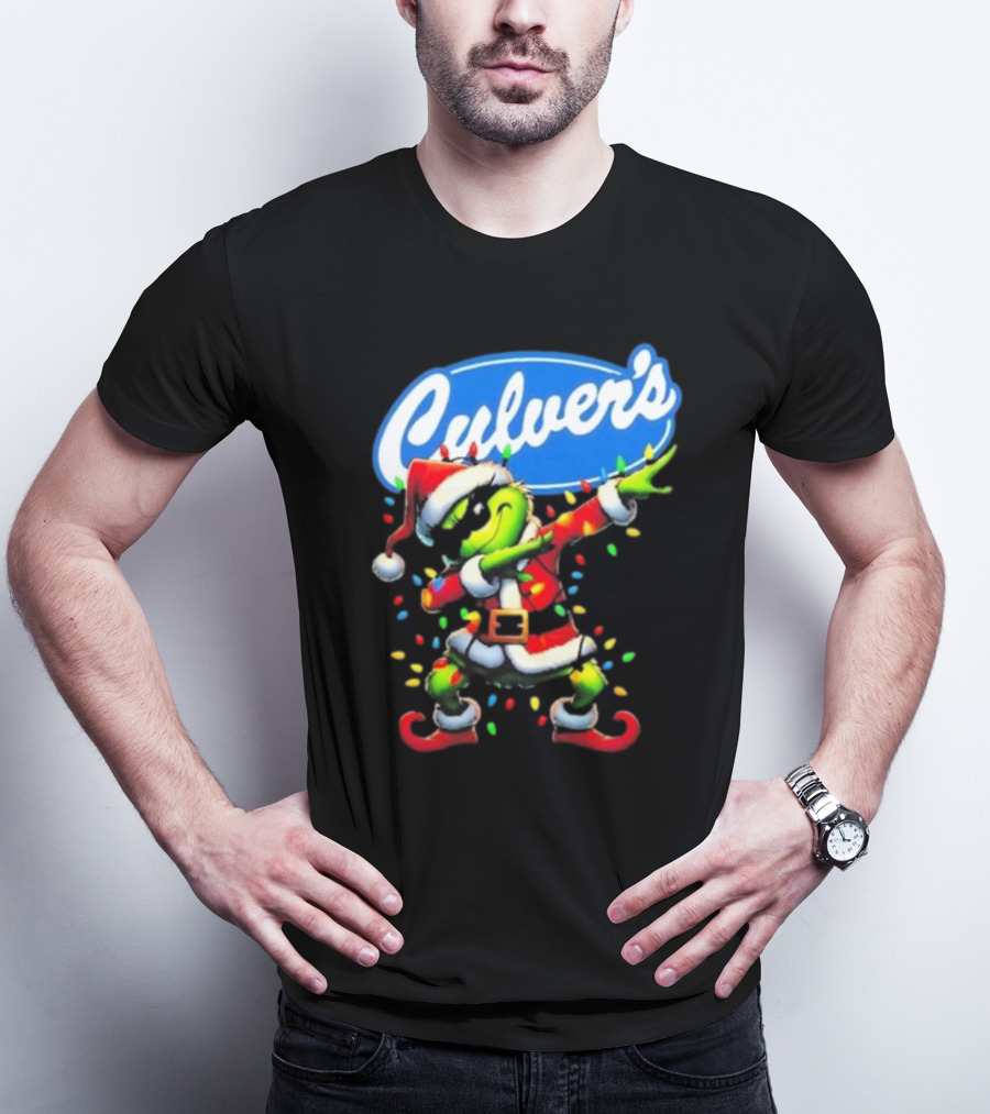 Culver's Santa Grinch Dabbing Christmas T-Shirt