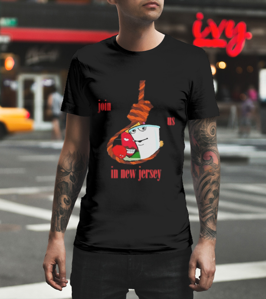 Join Us In New Jersey Mischa Aqua Teen Hunger Force Characters Rope T-Shirt