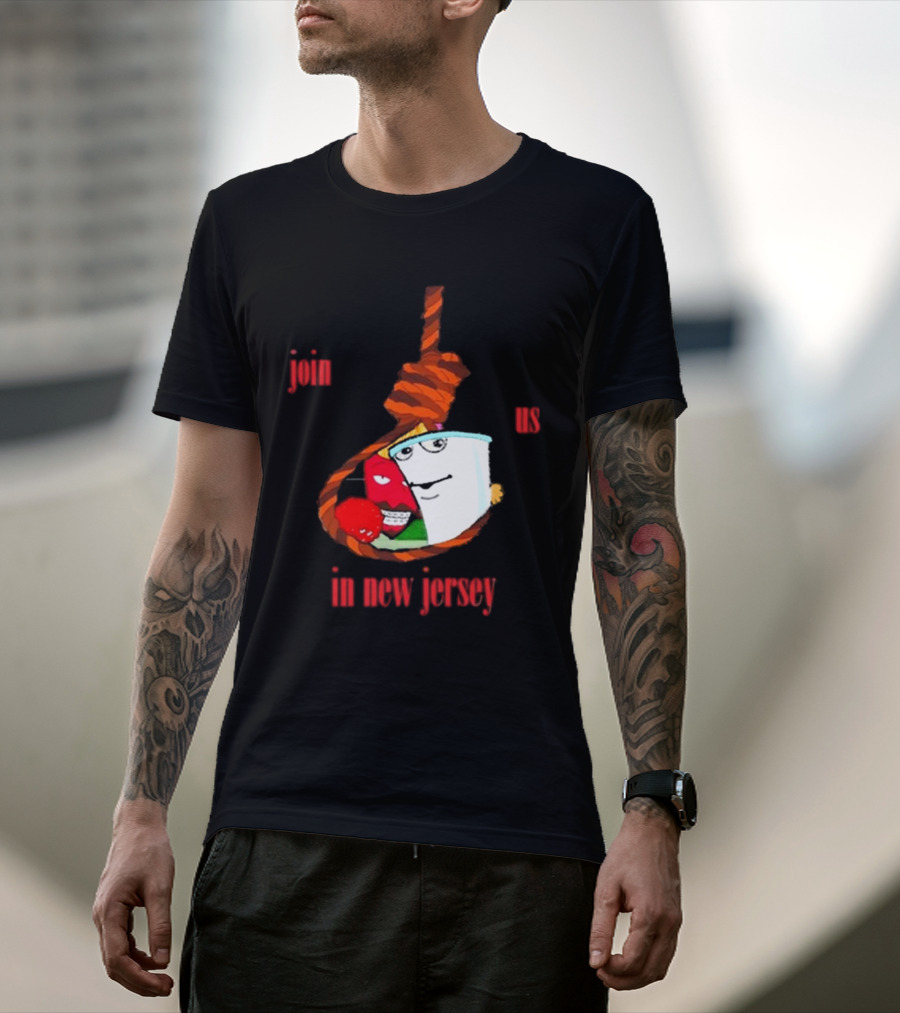 Join Us In New Jersey Mischa Aqua Teen Hunger Force Characters Rope T-Shirt