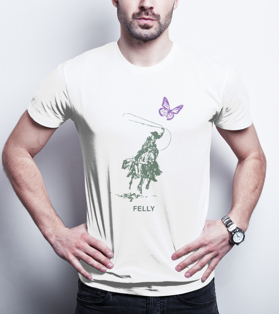 Felly Cowboy Lasso Purple Butterfly Blues Music T-Shirt