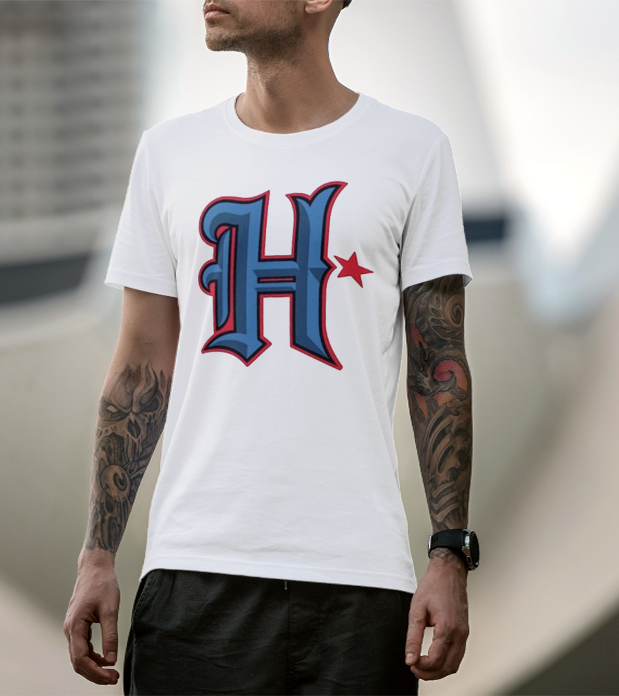 Houston Texans H Logo With Red Star T-Shirt