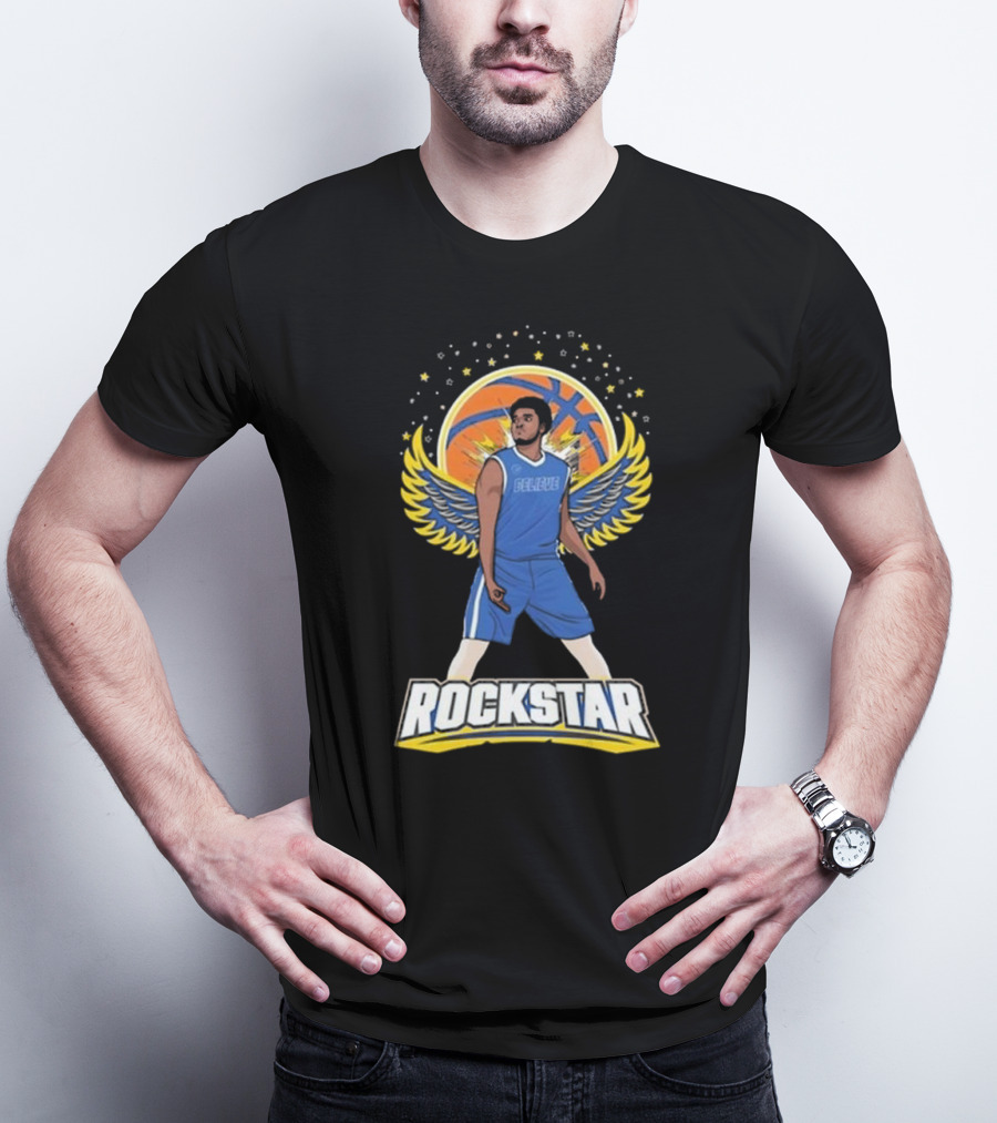 Believe Rockstar Basketball Wings And Stars T-Shirt