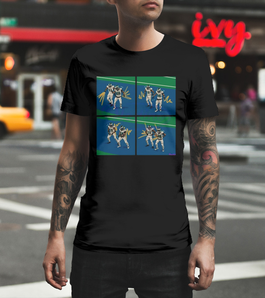 Aj Brown Saquon Barkley Dance Celebration Football Animation T-Shirt