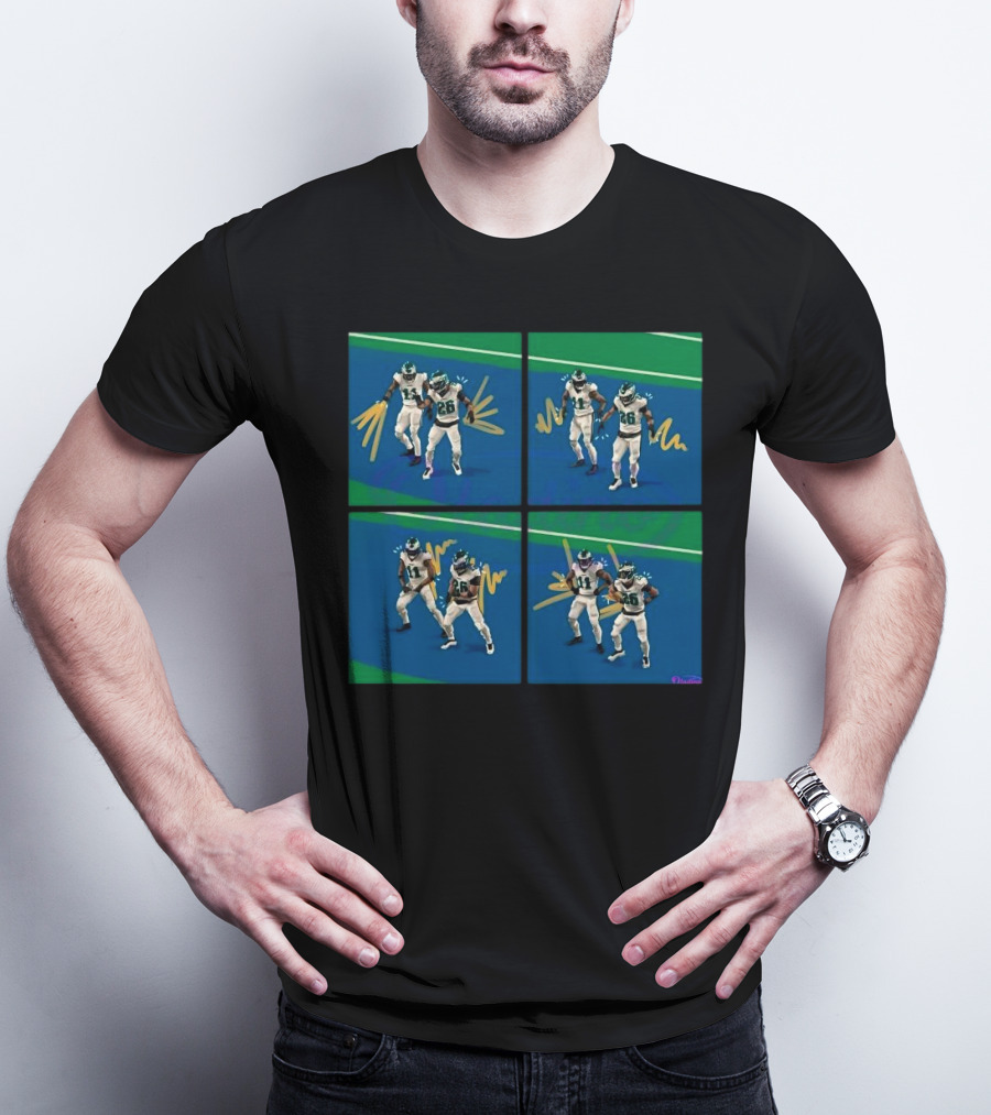 Aj Brown Saquon Barkley Dance Celebration Football Animation T-Shirt