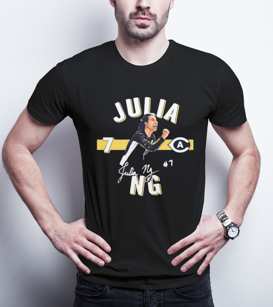 Julia Ng #7 UC Davis Aggies Signature Cartoon Player T-Shirt