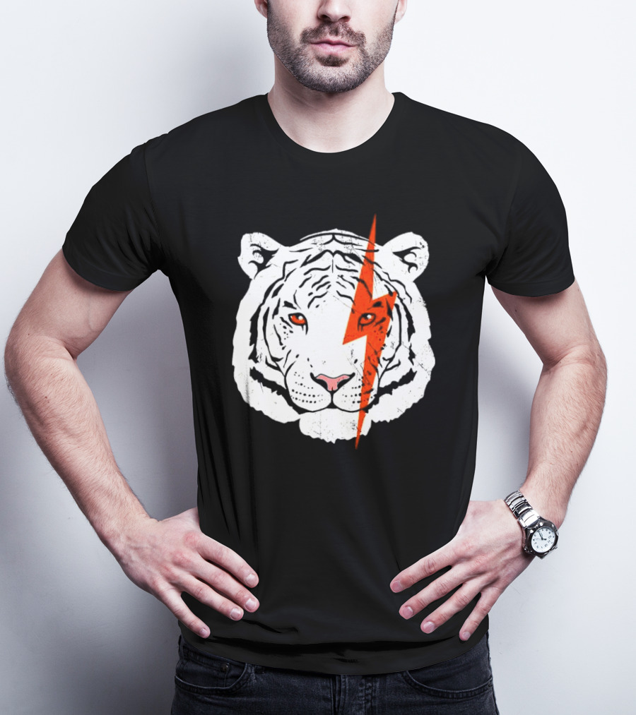 Cincinnati Bengals Lightning Tiger Logo T-Shirt