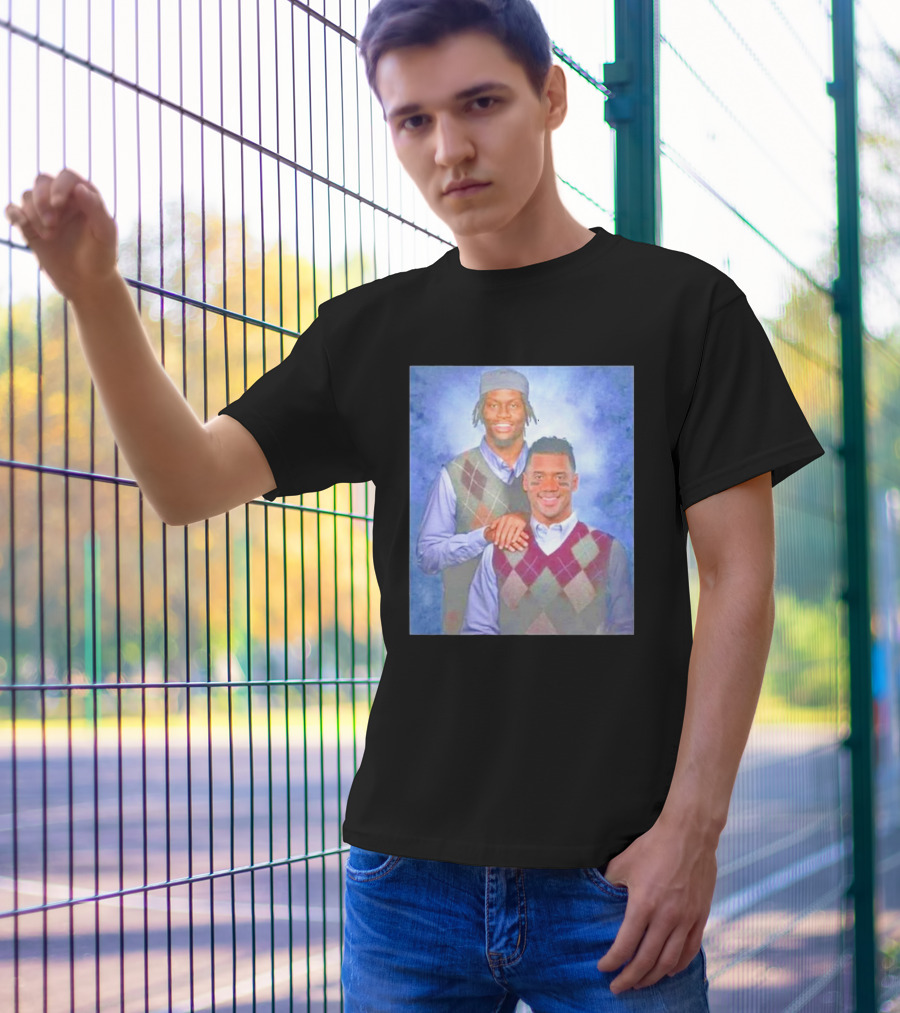 Step Brothers Russell Wilson Lamar Jackson Argyle Sweaters T-Shirt