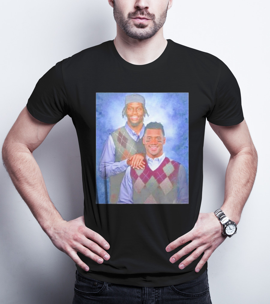 Step Brothers Russell Wilson Lamar Jackson Argyle Sweaters T-Shirt