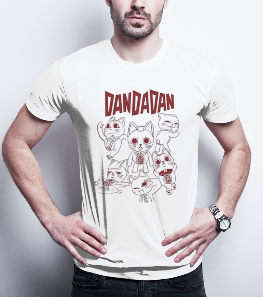 Dandadan Beige Turbo Granny Cat Characters T-Shirt