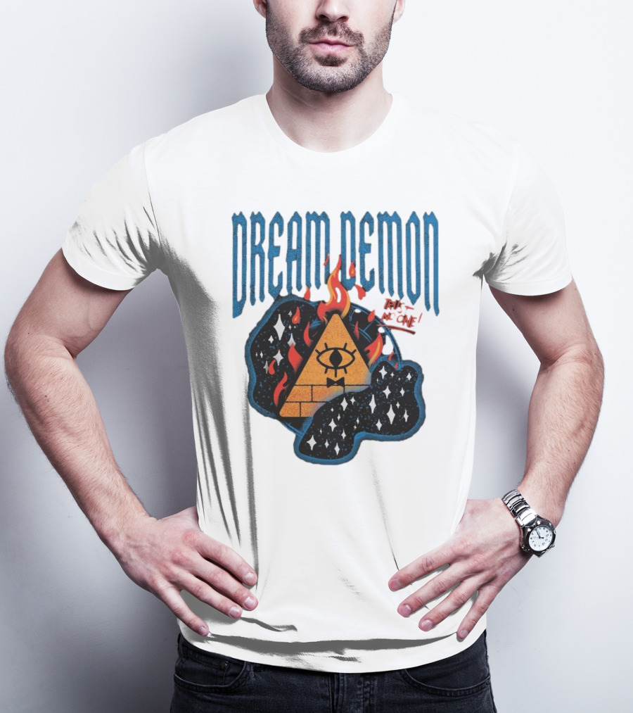 Dream Demon Trust No One Fiery Illuminati Eye Pyramid In Stars T-Shirt