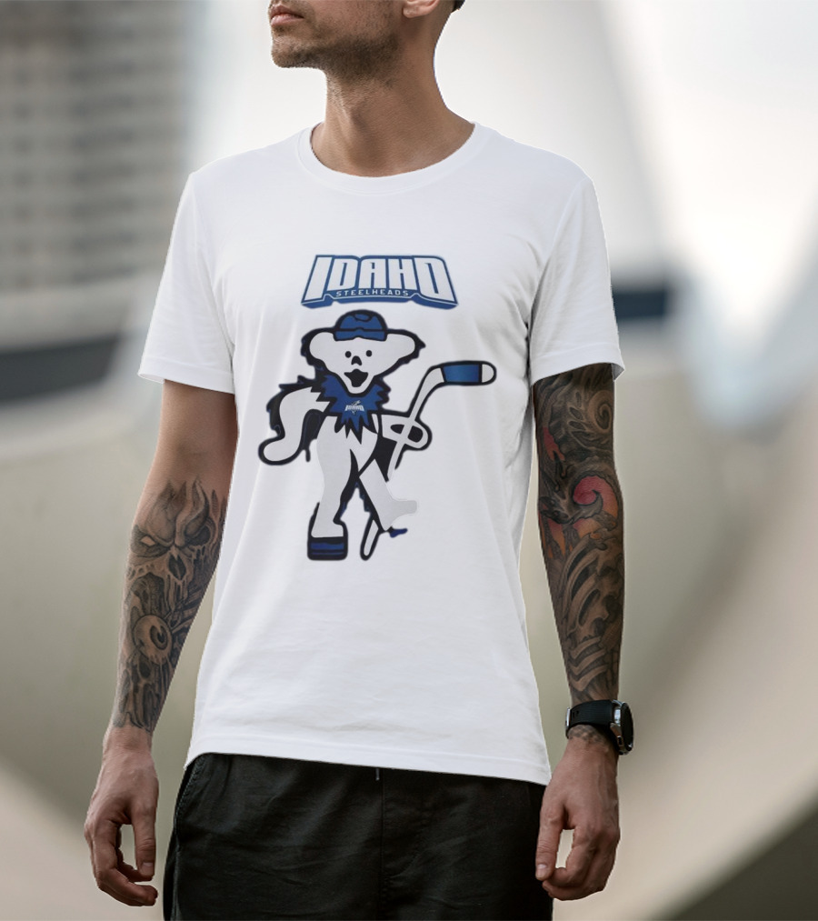 Idaho Steelheads Grateful Dead Hockey Bear 2025 T-Shirt