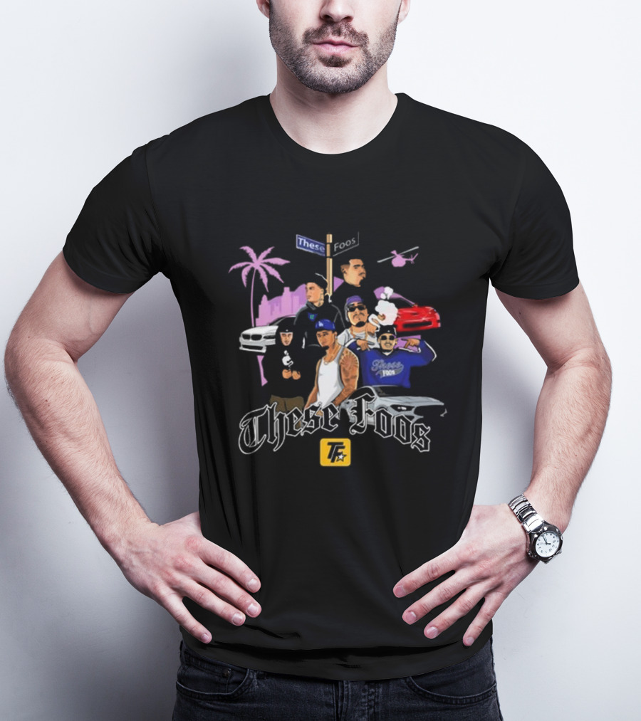 These Foos TA Urban Lifestyle Scene With Cars And Helicopter T-Shirt