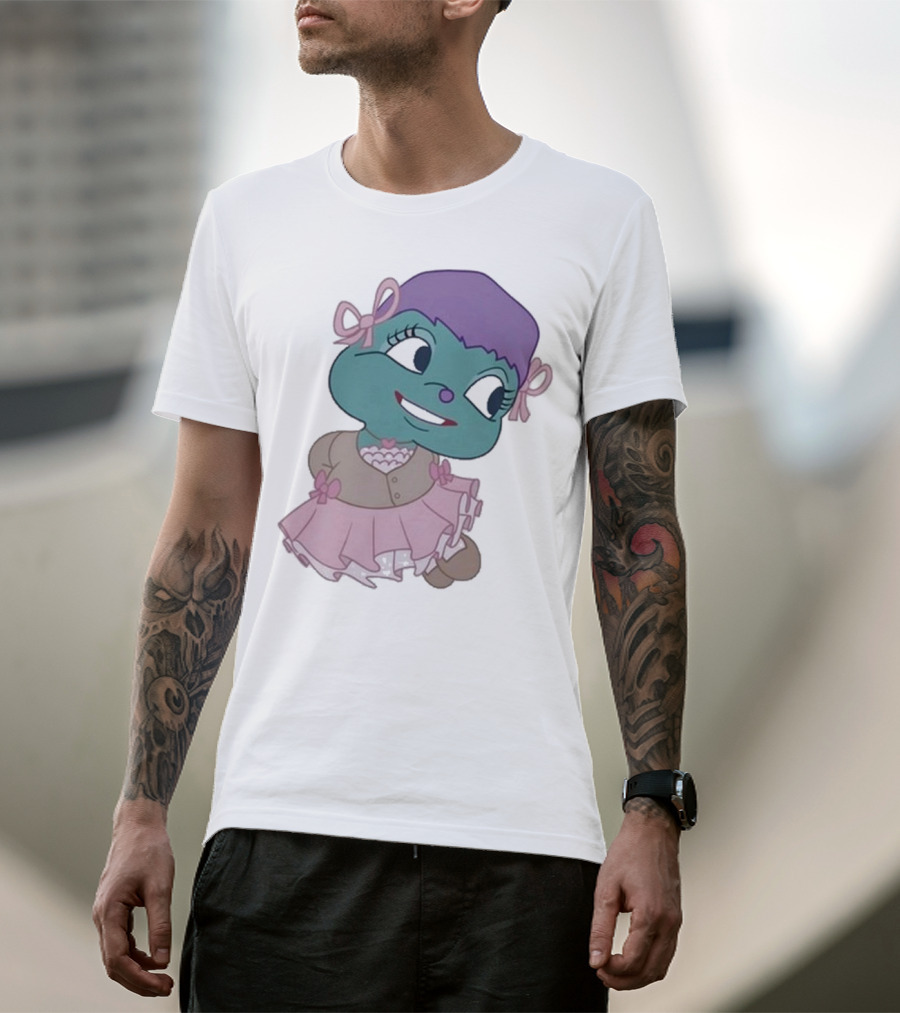 Samantha Yve Bb Coquette Cartoon Character With Purple Hair And Pink T-Shirt