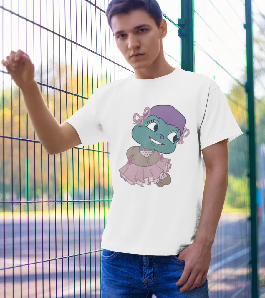 Samantha Yve Bb Coquette Cartoon Character With Purple Hair And Pink T-Shirt