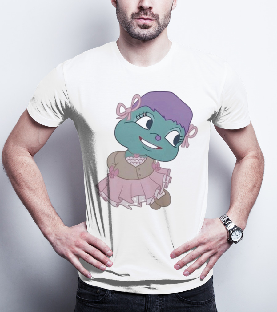 Samantha Yve Bb Coquette Cartoon Character With Purple Hair And Pink T-Shirt
