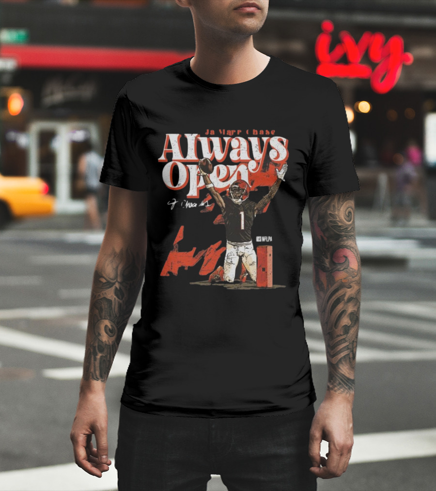 Ja’Marr Chase Always Open Cincinnati NFLPA Signature T-Shirt