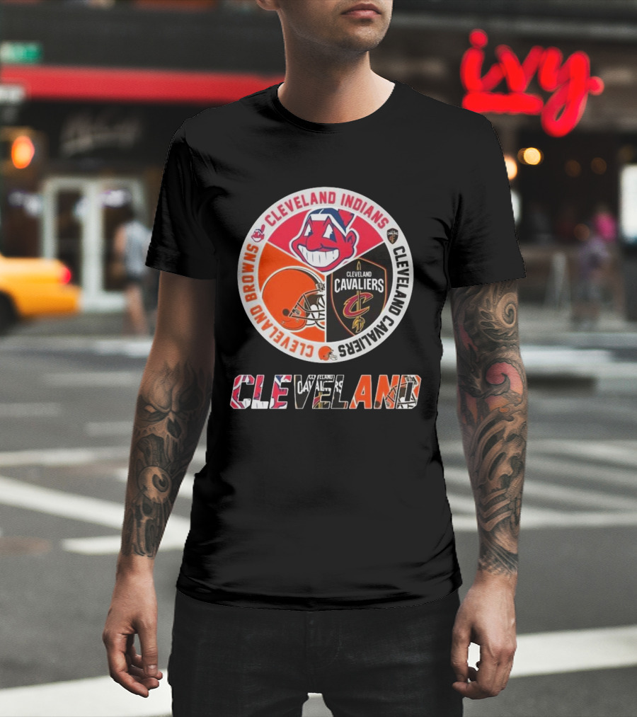Cleveland Indians Cleveland Browns Cleveland Cavaliers Circle T-Shirt