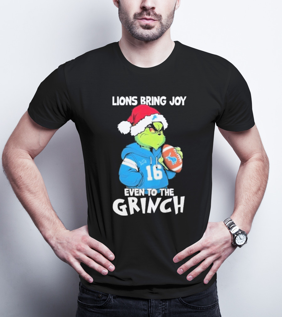 Lions Bring Joy Even To The Grinch Detroit Football 16 T-Shirt