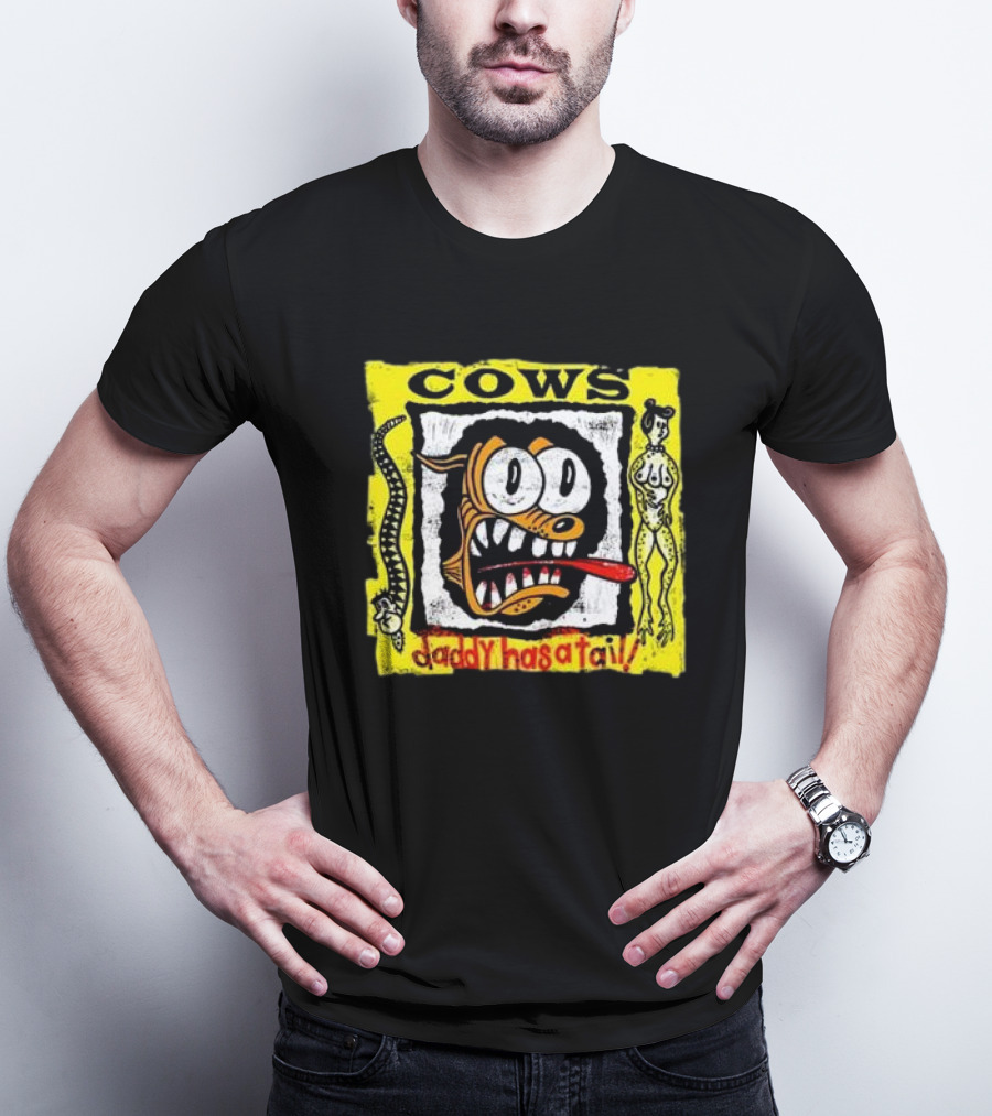 Cows Daddy Has A Tail Cartoon Face With Snake And Figure T-Shirt