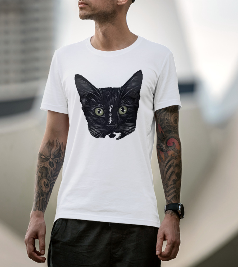 Michael Manigault Brave Green-Eyed Cat Face T-Shirt