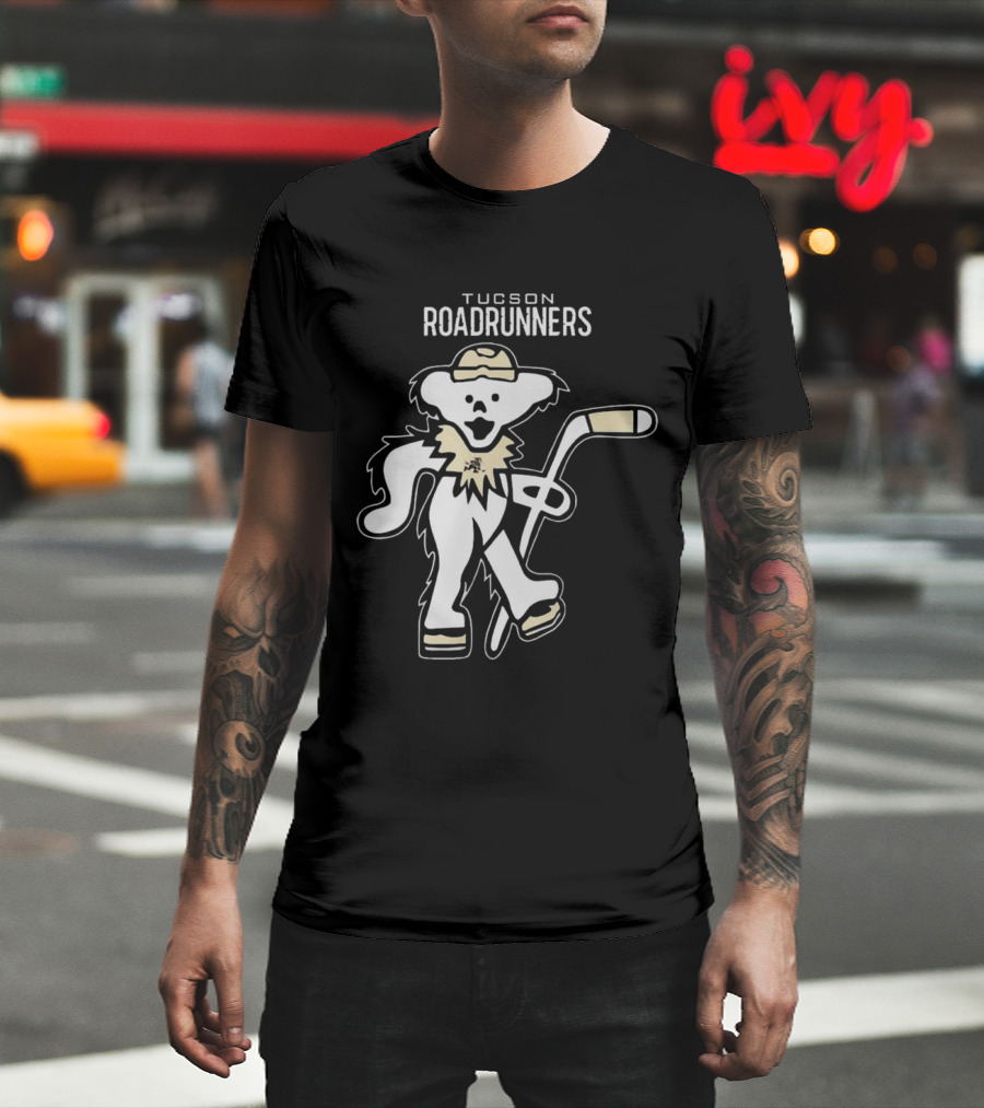 Tucson Roadrunners 2025 Grateful Dead Night Hockey Bear T-Shirt