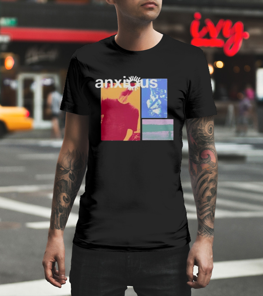 Anxious Red Blue Purple Collage T-Shirt