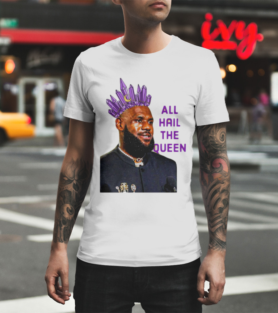 LeBron James All Hail The Queen Purple Crystal Crown T-Shirt
