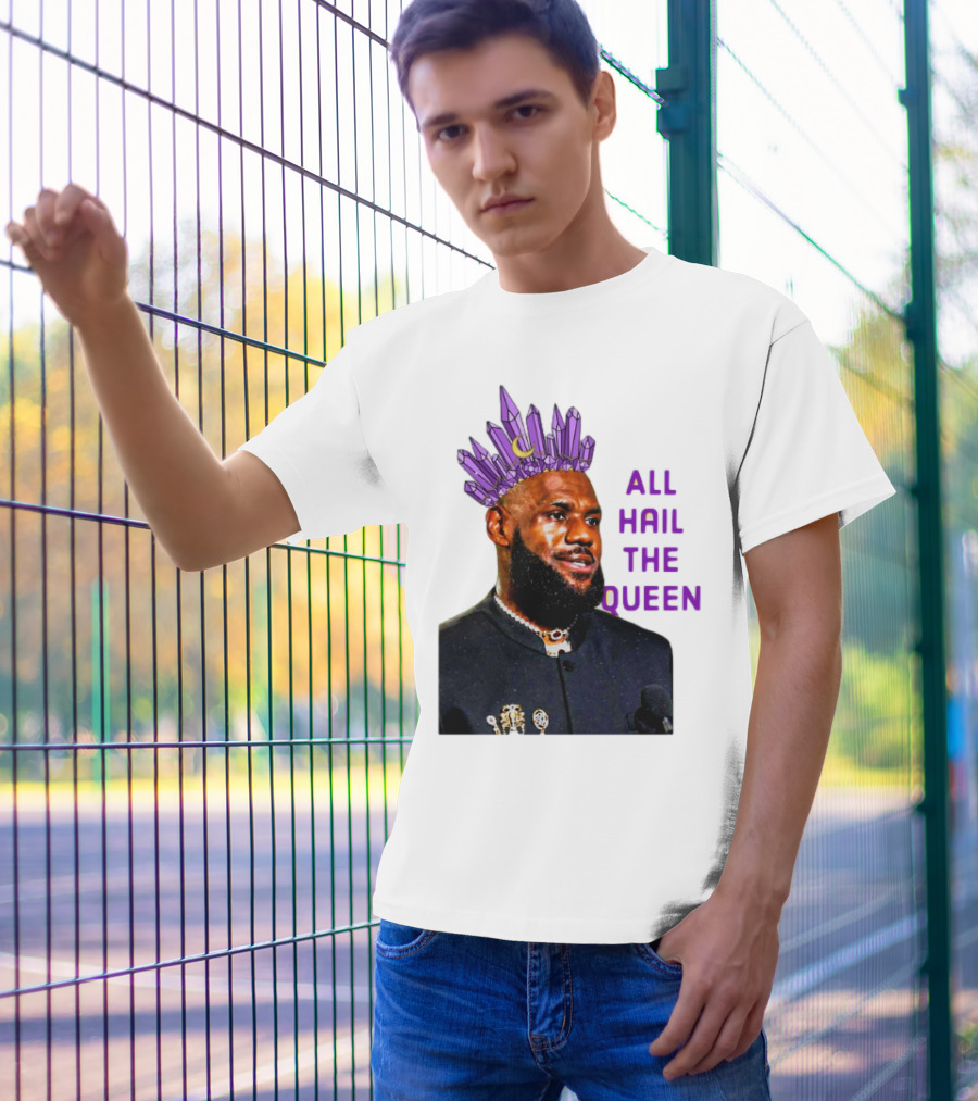 LeBron James All Hail The Queen Purple Crystal Crown T-Shirt