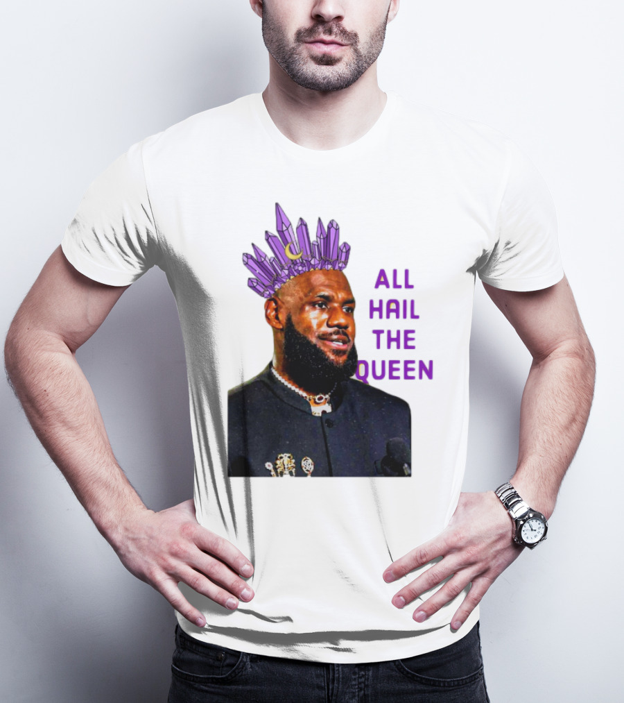LeBron James All Hail The Queen Purple Crystal Crown T-Shirt