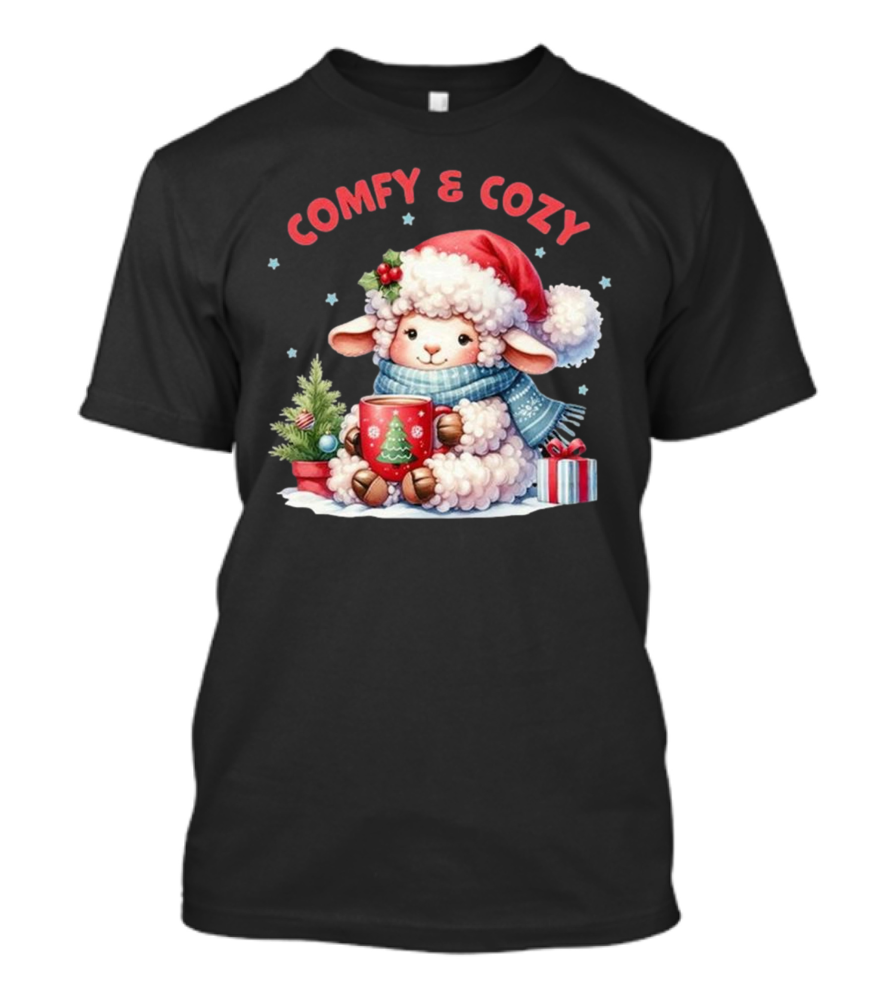 Comfy And Cozy Sheep Christmas T-Shirt