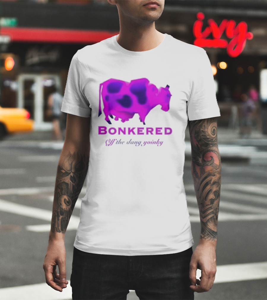 BONKERED Off The Dang Yoinky Purple Cow T-Shirt