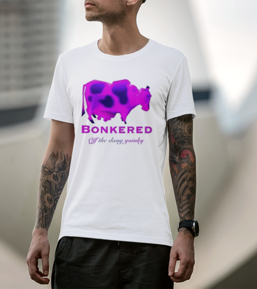 BONKERED Off The Dang Yoinky Purple Cow T-Shirt