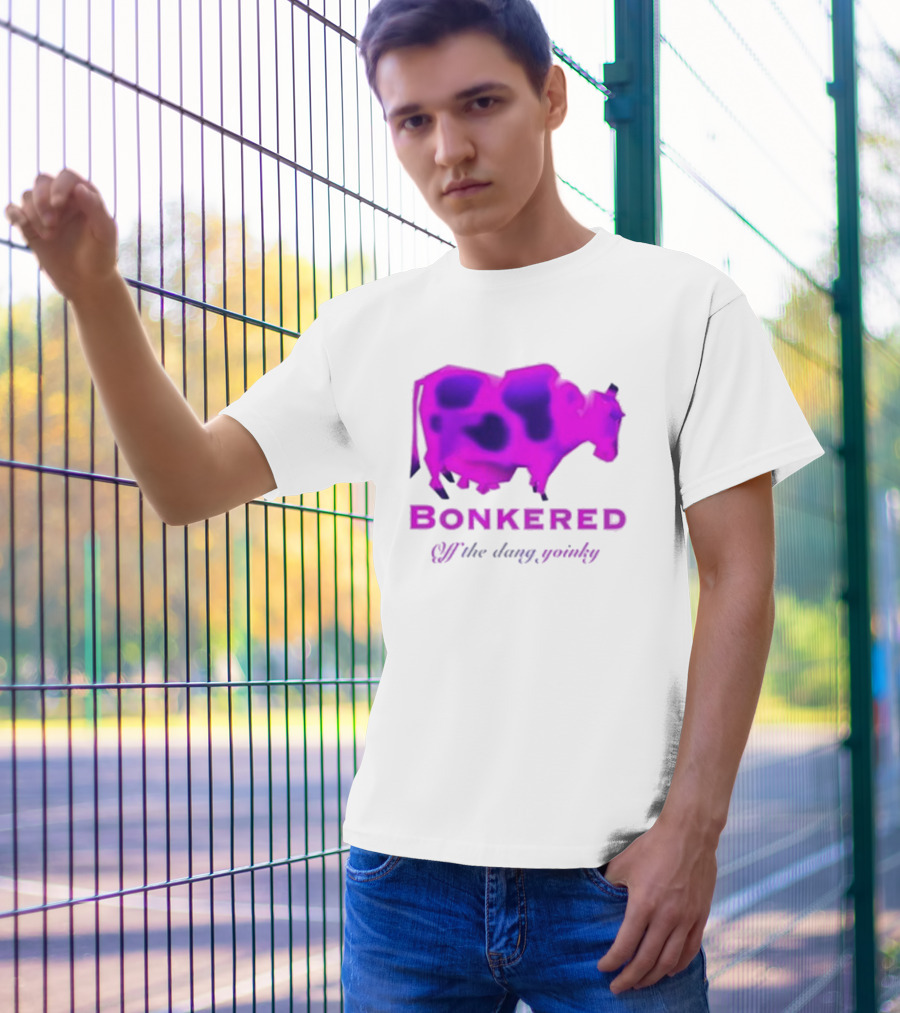 BONKERED Off The Dang Yoinky Purple Cow T-Shirt