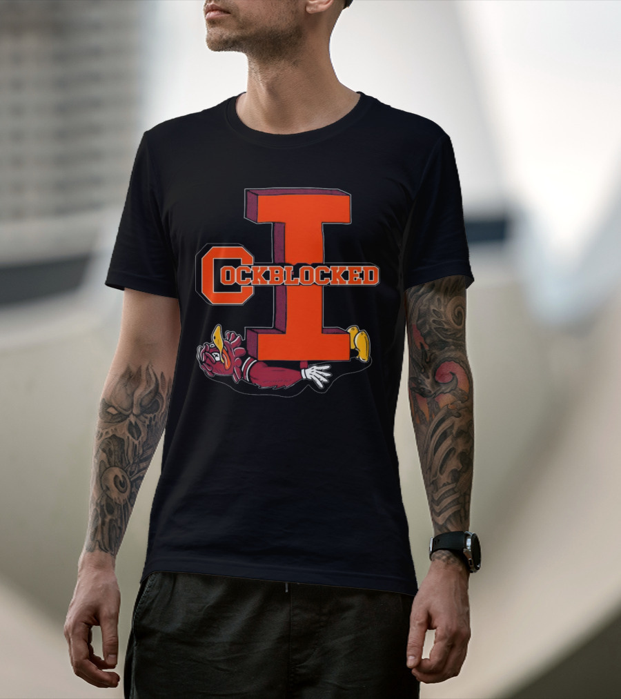 Cockblocked I Gamecock Under Illinois Block T-Shirt