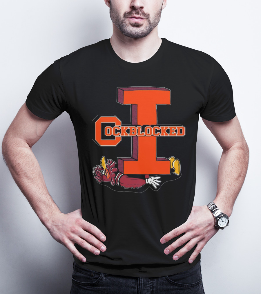 Cockblocked I Gamecock Under Illinois Block T-Shirt