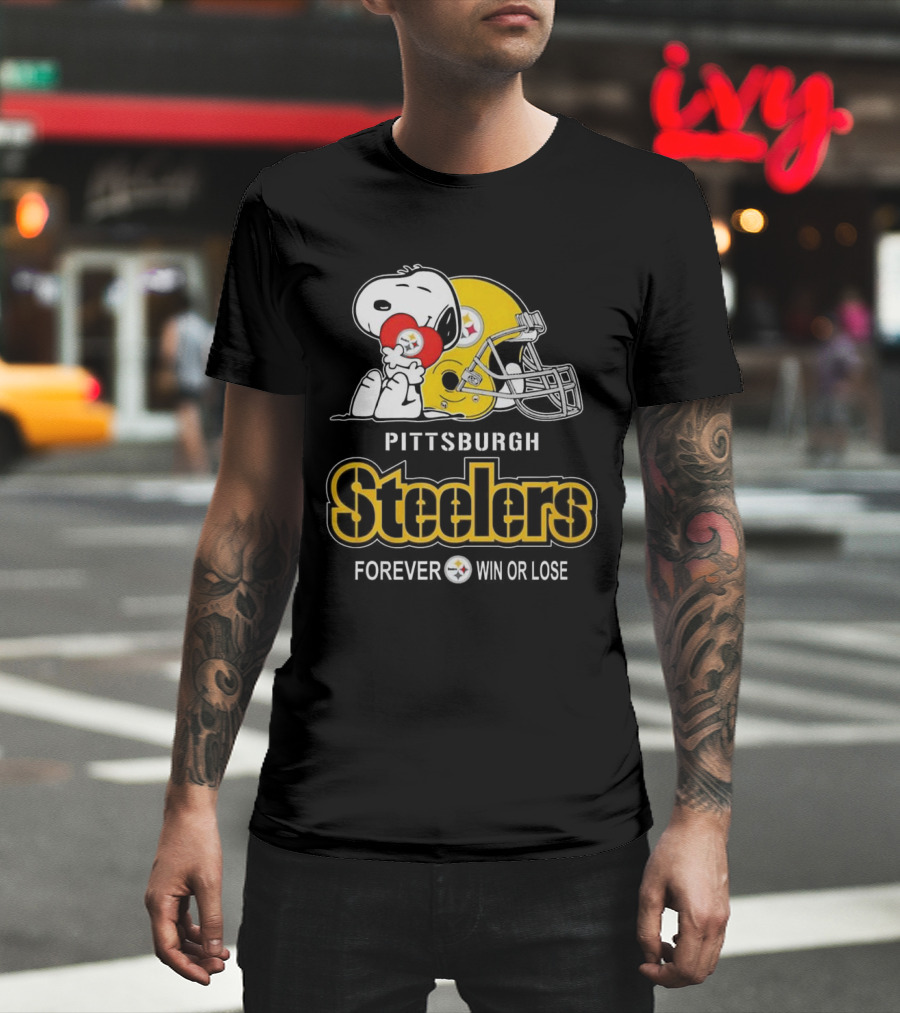 Snoopy Pittsburgh Steelers Forever Win Or Lose T-Shirt