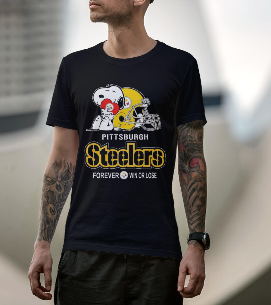 Snoopy Pittsburgh Steelers Forever Win Or Lose T-Shirt