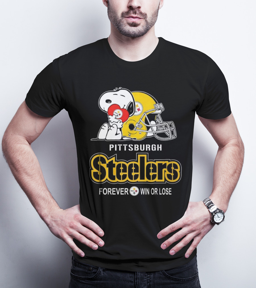 Snoopy Pittsburgh Steelers Forever Win Or Lose T-Shirt