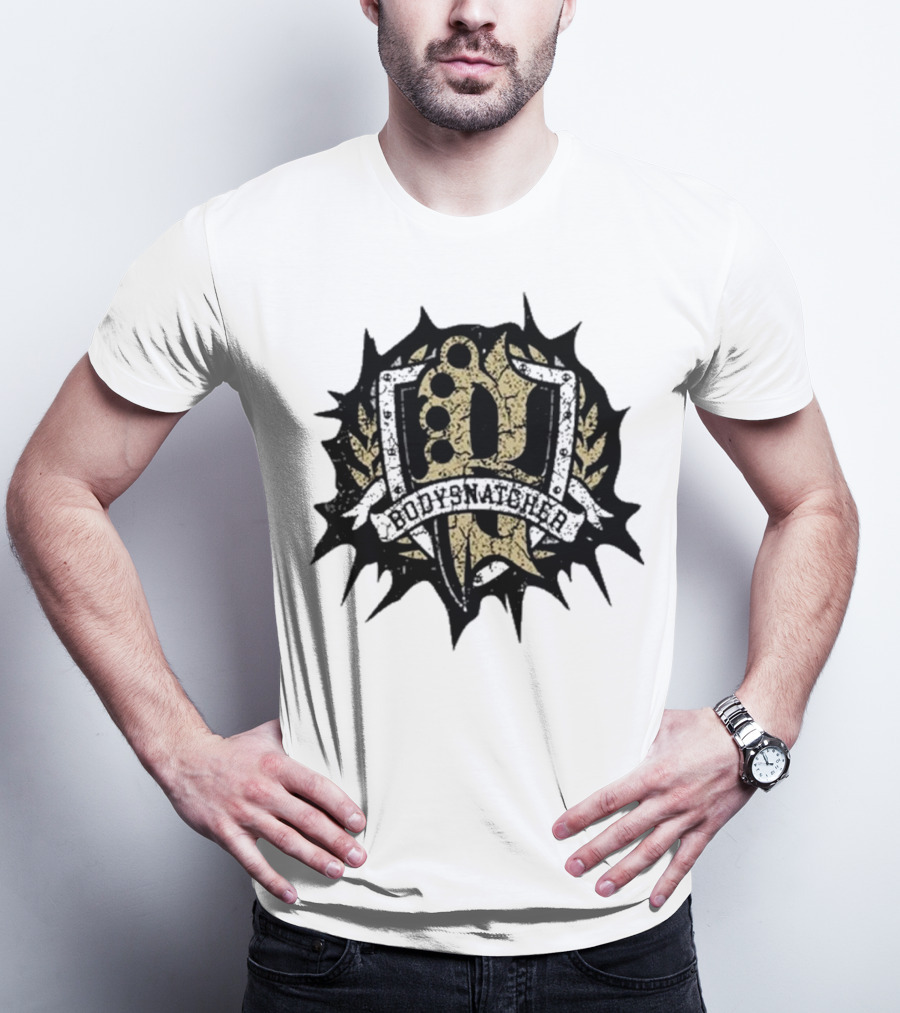 Bodysnatcher Brass Knuckles Emblem Mosh Club Badge T-Shirt
