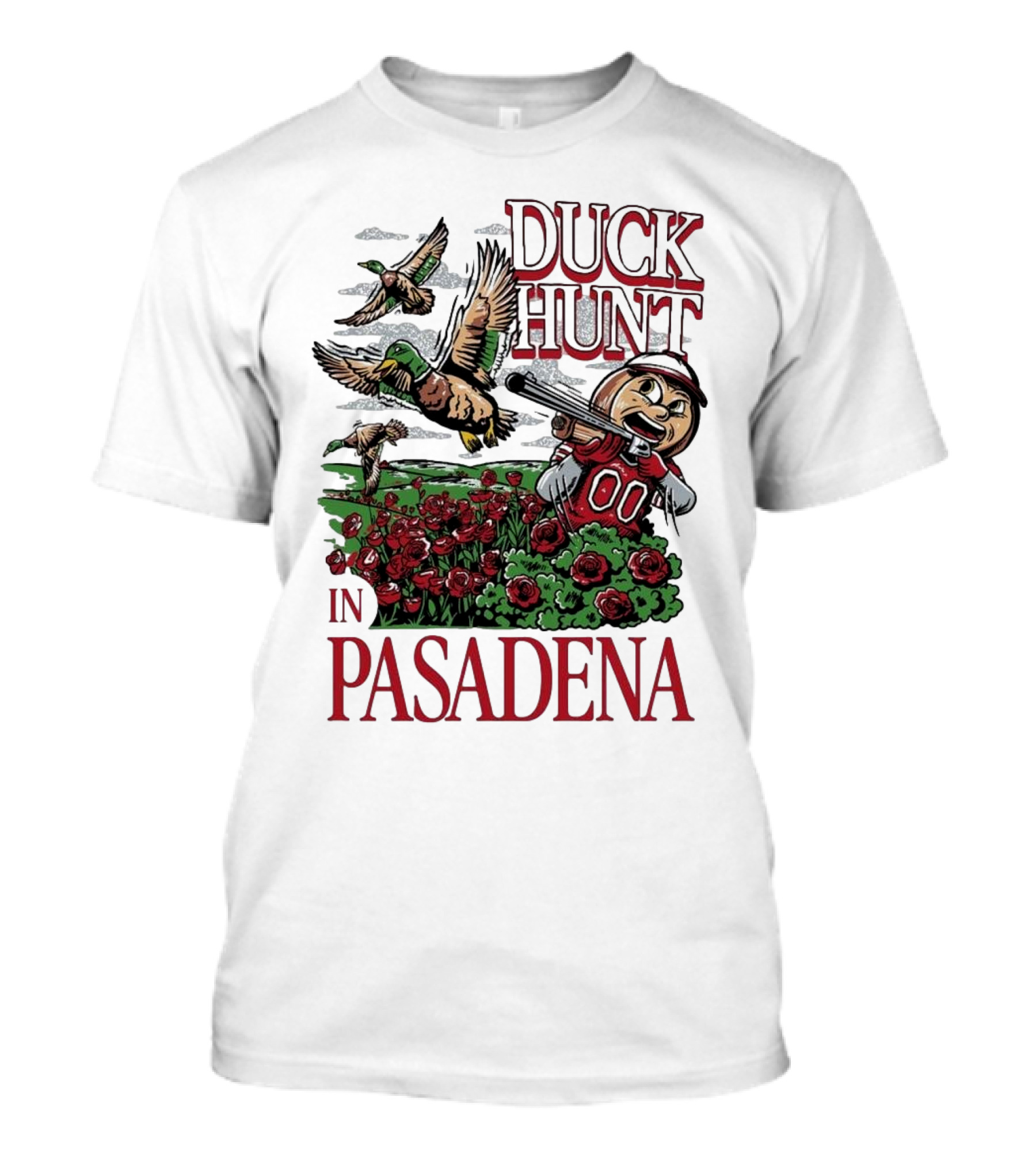 Duck Hunt In Pasadena Football Roses Retro Style T-Shirt