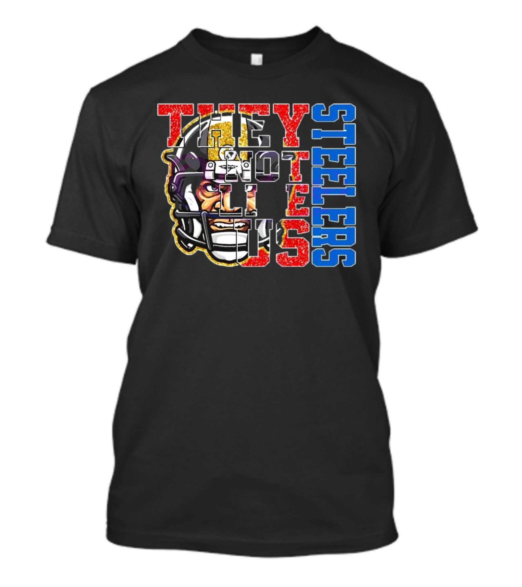 Glitter Pittsburgh Steelers They Not Like Us 2025 Football Helmet T-Shirt
