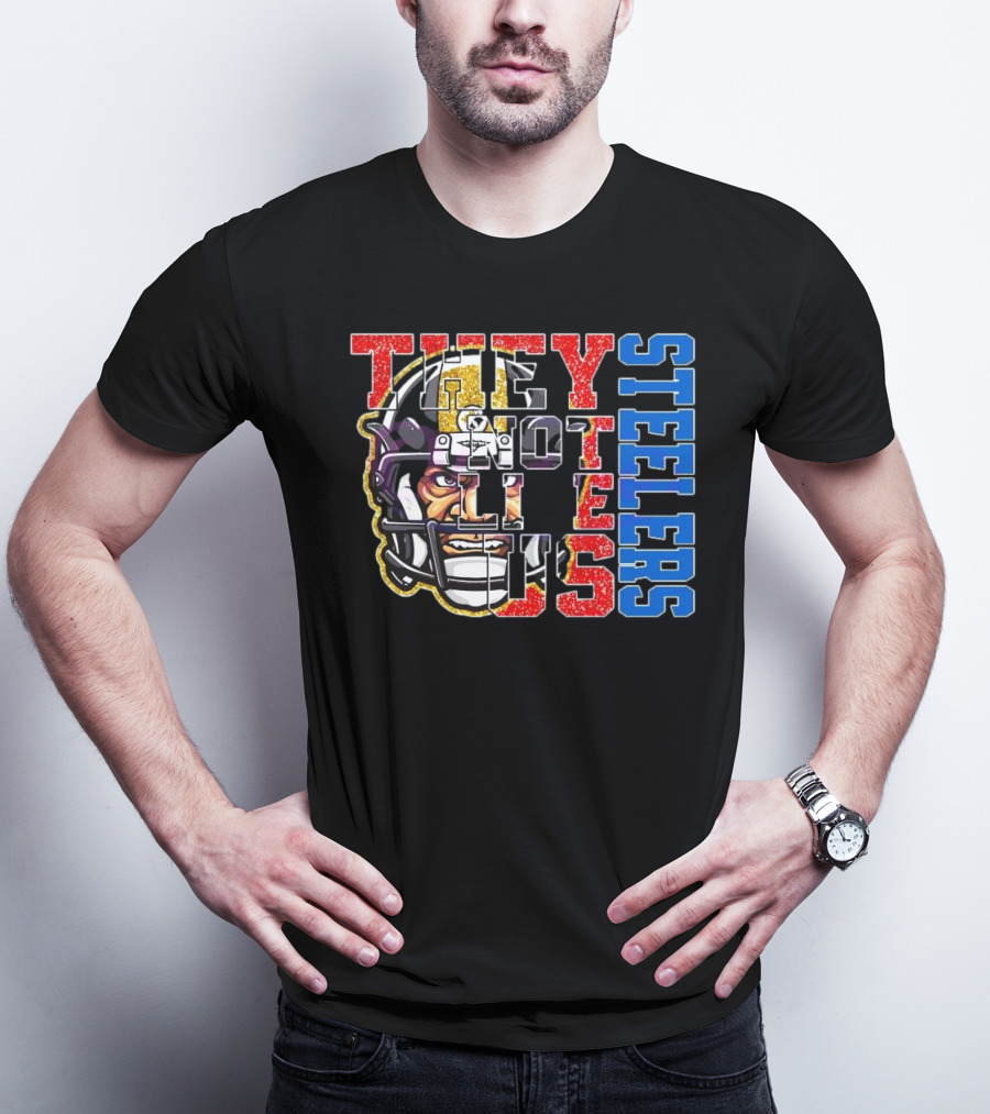 Glitter Pittsburgh Steelers They Not Like Us 2025 Football Helmet T-Shirt