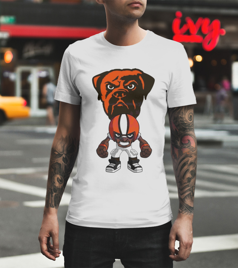 Cleveland Browns NFL Rush Zone Cartoon Character Dog 2025 T-Shirt
